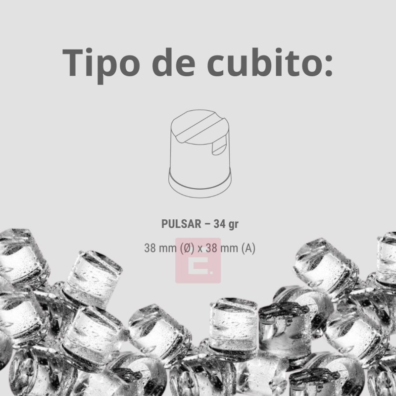 Máquina de hielo ITV Pulsar 45, perfecta para hacer cubitos de hielo.